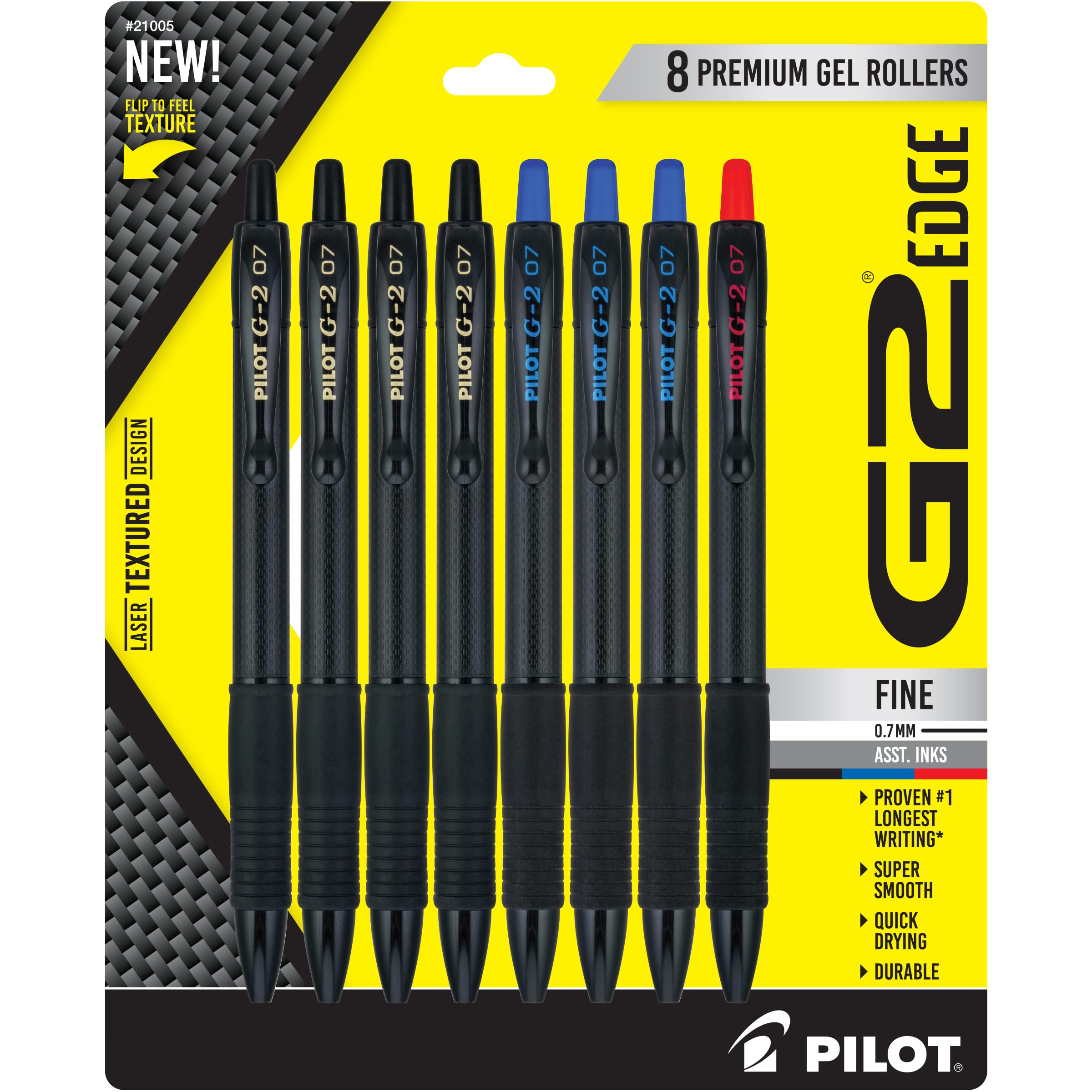 PILOT, G2 Edge Black, Blue and Red, Premium Gel Roller Pens, Sensory ...