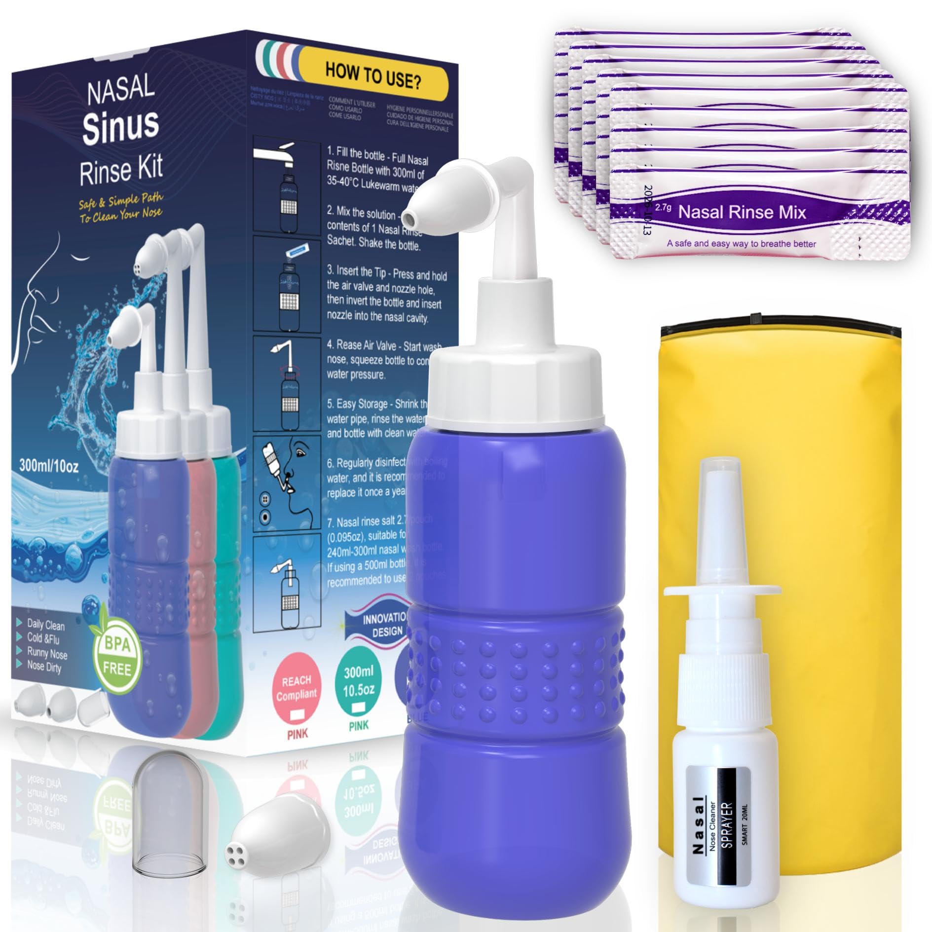 Mua TONELIFE 80 Nasal Salt+Nasal Rinse Kit+1 Nasal Pump Sprayer - 300ml ...