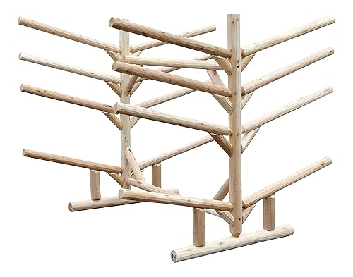 Log Kayak Rack - 8-Place 2 Canoe + 6 SUP Log Rack, Kayak Storage Rack ...