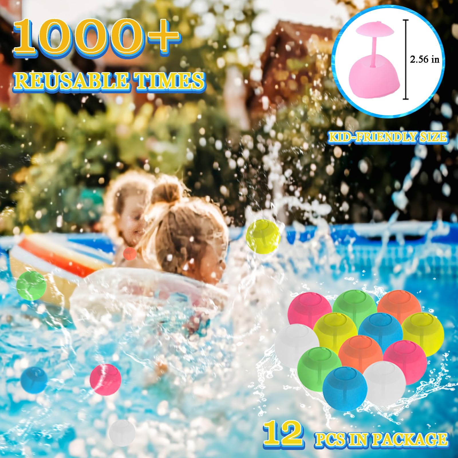 Mua HYWMLY Reusable Water Balloons for Kids,12Pcs Refillable Water ...