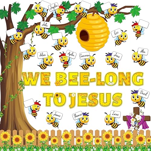 gisgfim Bee Bulletin Board Decoration Set Bee Jesus Religious Borders ...