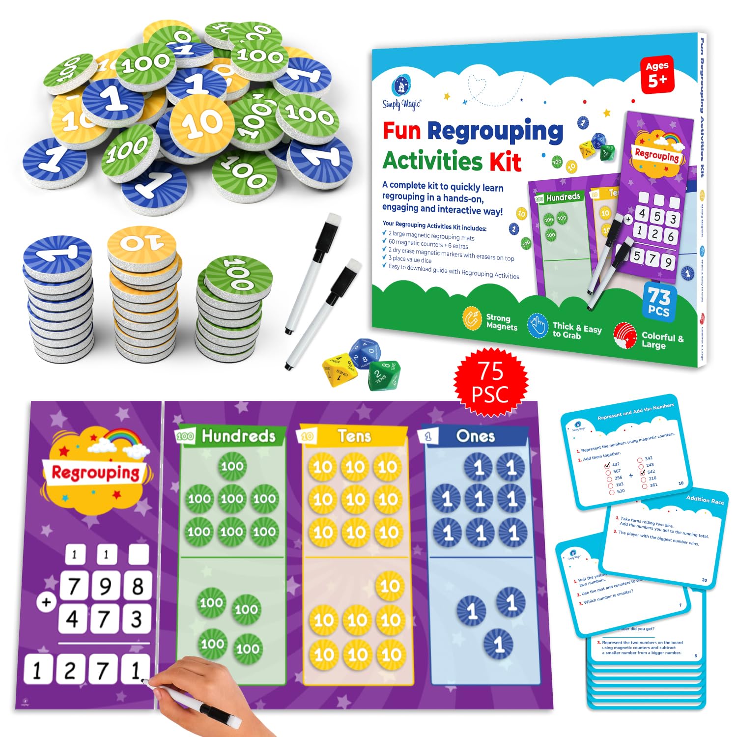 Mua 73 PCS Fun Magnetic Regrouping Activities Kit, Magnetic Place Value ...