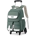 Amazon.com | Rolling Backpack for Girls, Roller Backpack with Wheels ...