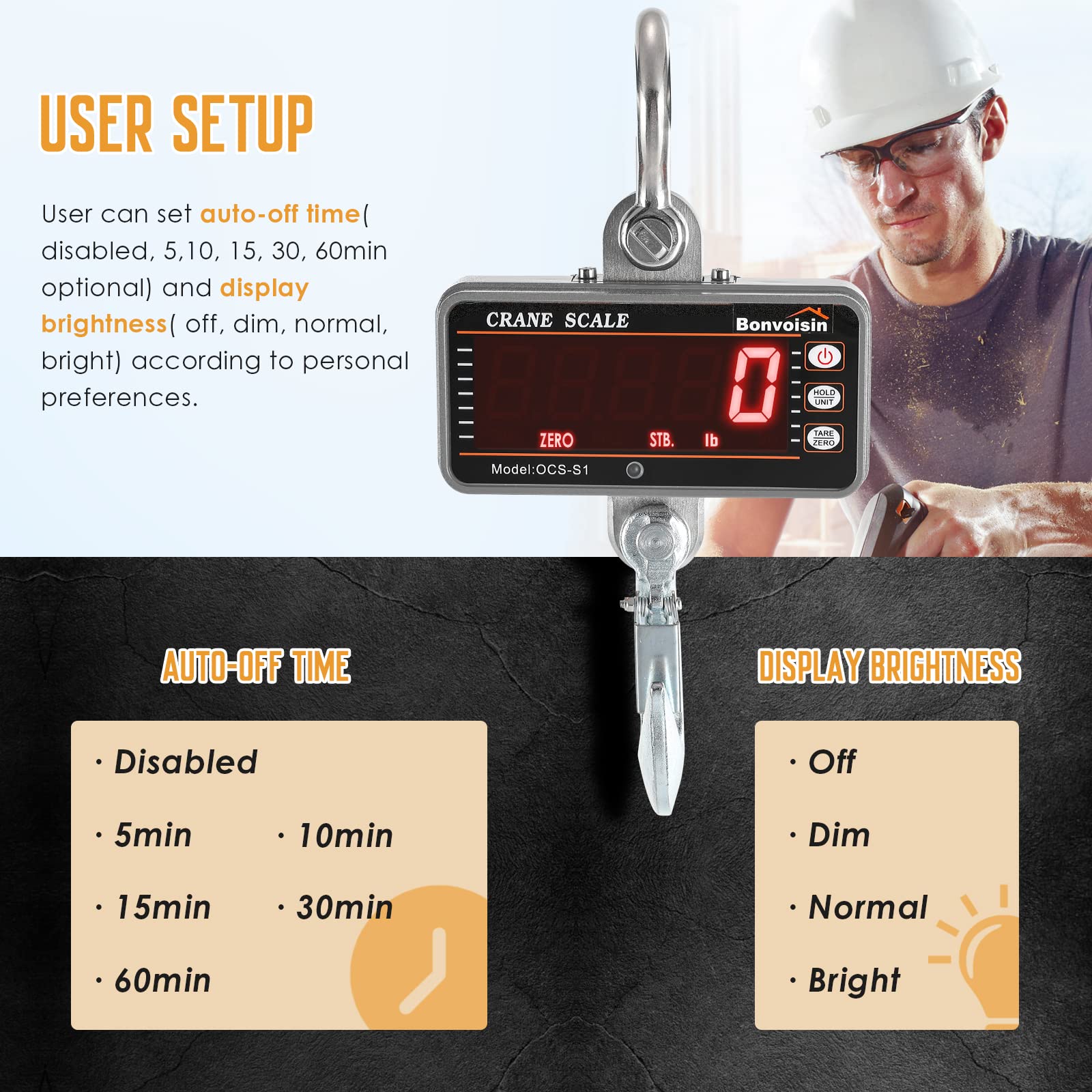 Mua Bonvoisin Digital Crane Scale 2000lb Hanging Scale Digital Weight ...