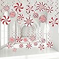 Amazon.com: Funrous 54 Pcs Christmas Peppermint Candy Hanging ...
