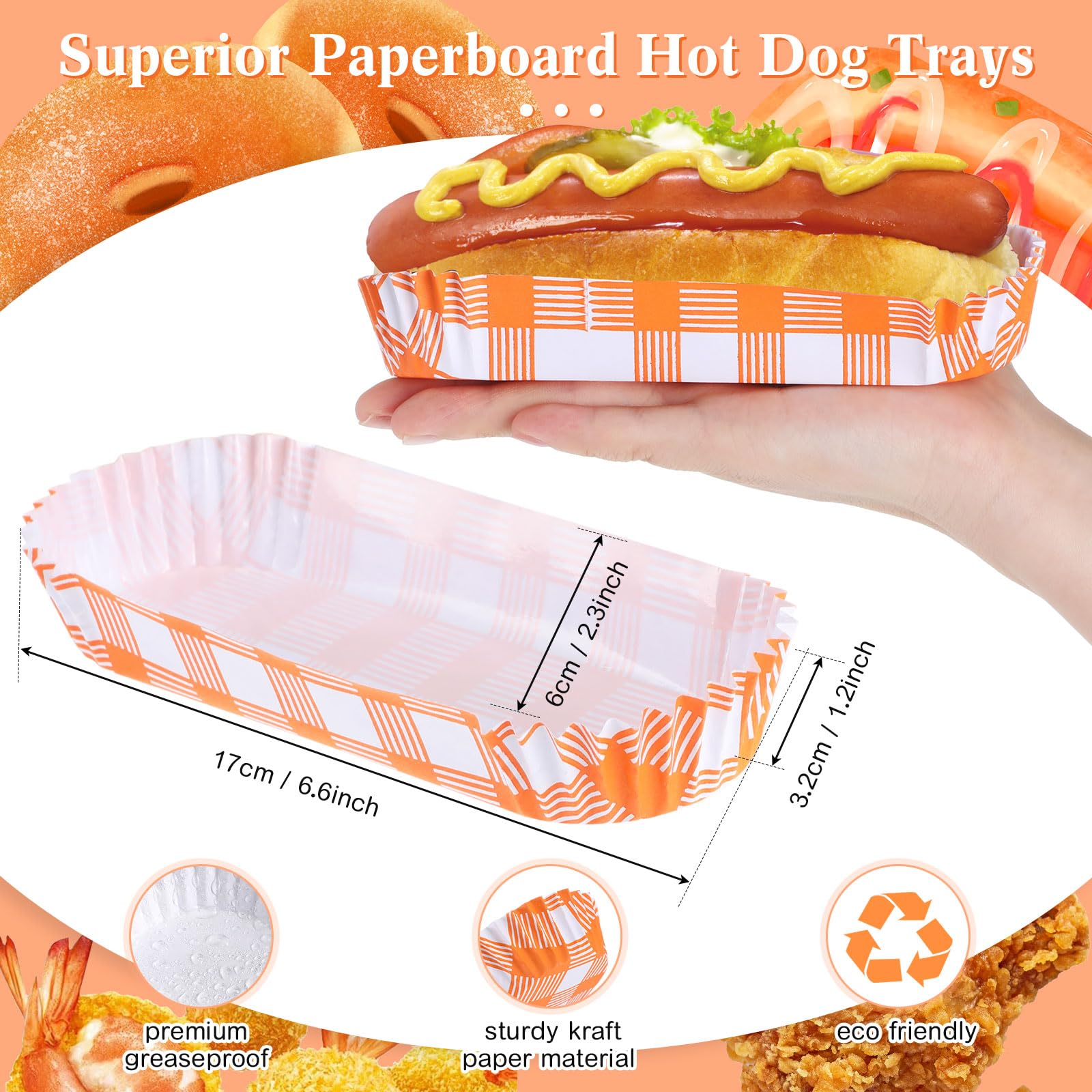 Mua Yinkin 300 Pcs Paper Hot Dog Trays 6 Inch Food Trays Concession ...