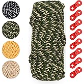 Amazon.com: WWANG 100ft 4mm Guy Lines Ultralight Tent Cords with 8pcs ...