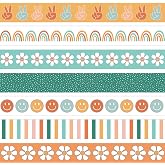 Amazon.com: Whaline 32.8Ft Groovy Smile Daisy Flower Bulletin Board ...
