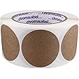 Amazon.com : ChromaLabel Round Label Permanent Kraft Dot Stickers, 500 ...