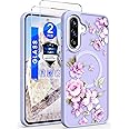 Amazon.com: Yucenx for Samsung Galaxy A36 5G Floral Phone Case with 2X Screen Protector ...