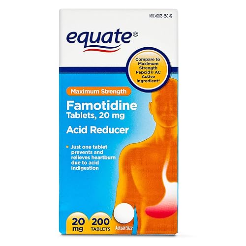 Equate Maximum Strength Acid Reducer Famotidine Tablets, 20 Milligram ...