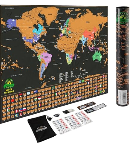 Secret Santa Gifts For Men Scratch The World® Travel Map - Scratch Off ...