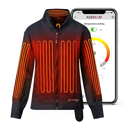 Venture Heat Motorcycle Heated Jacket Liner with Bluetooth Control, 7 ...