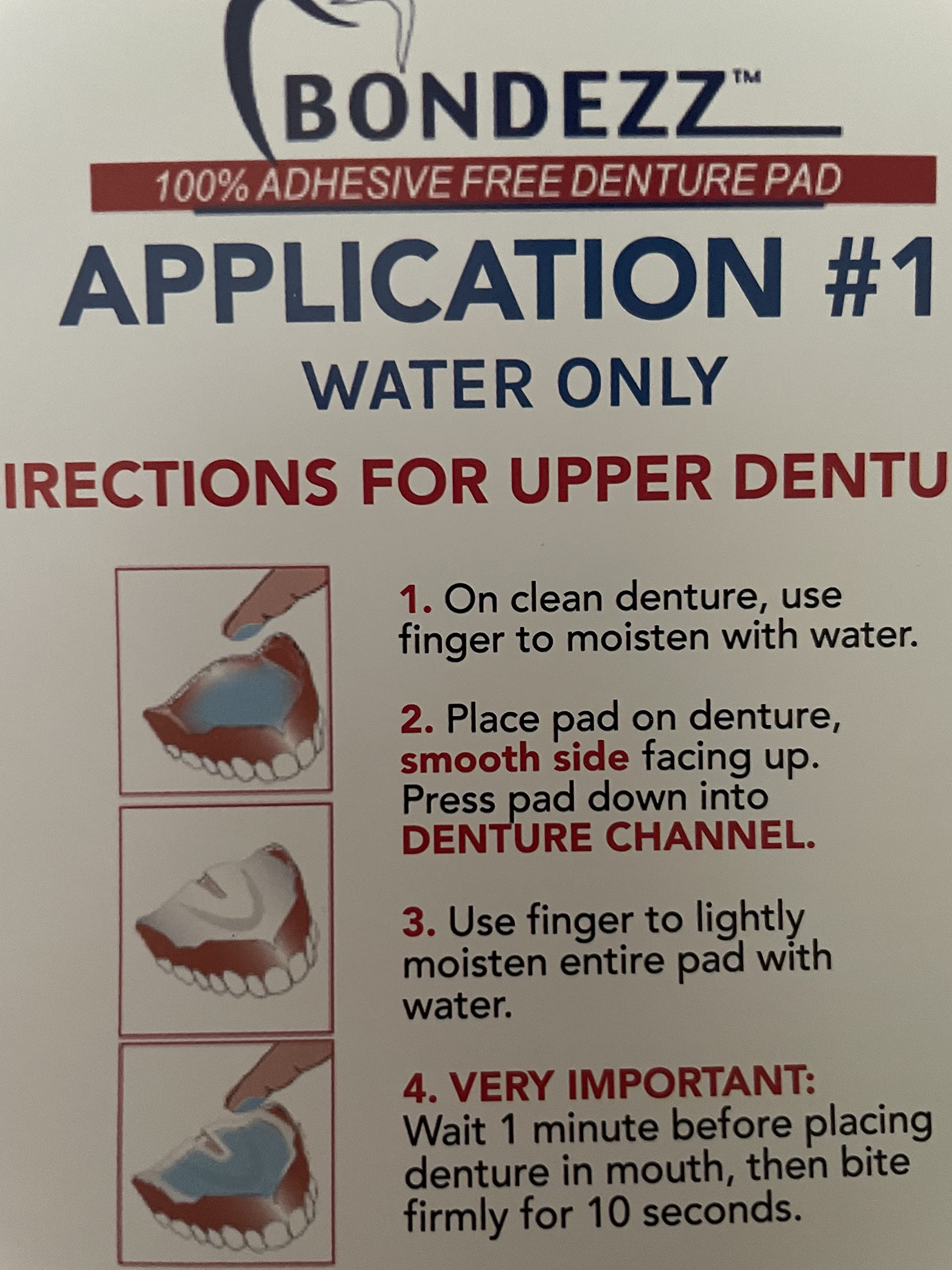 Mua Adhesive Free Denture Pads | Upper Denture | 30 Pack | Secure ...