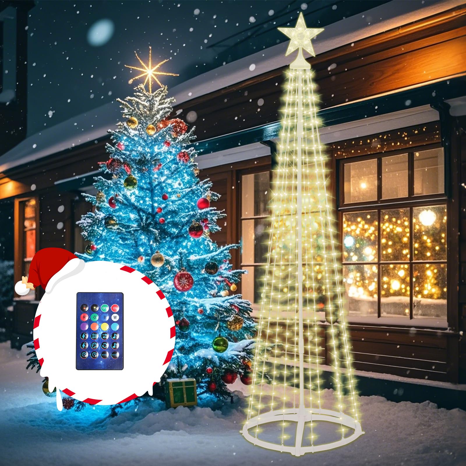 Chonsun Smart Lighted Prelit USB Christmas Tree 6ft,Music Sync, Remote ...