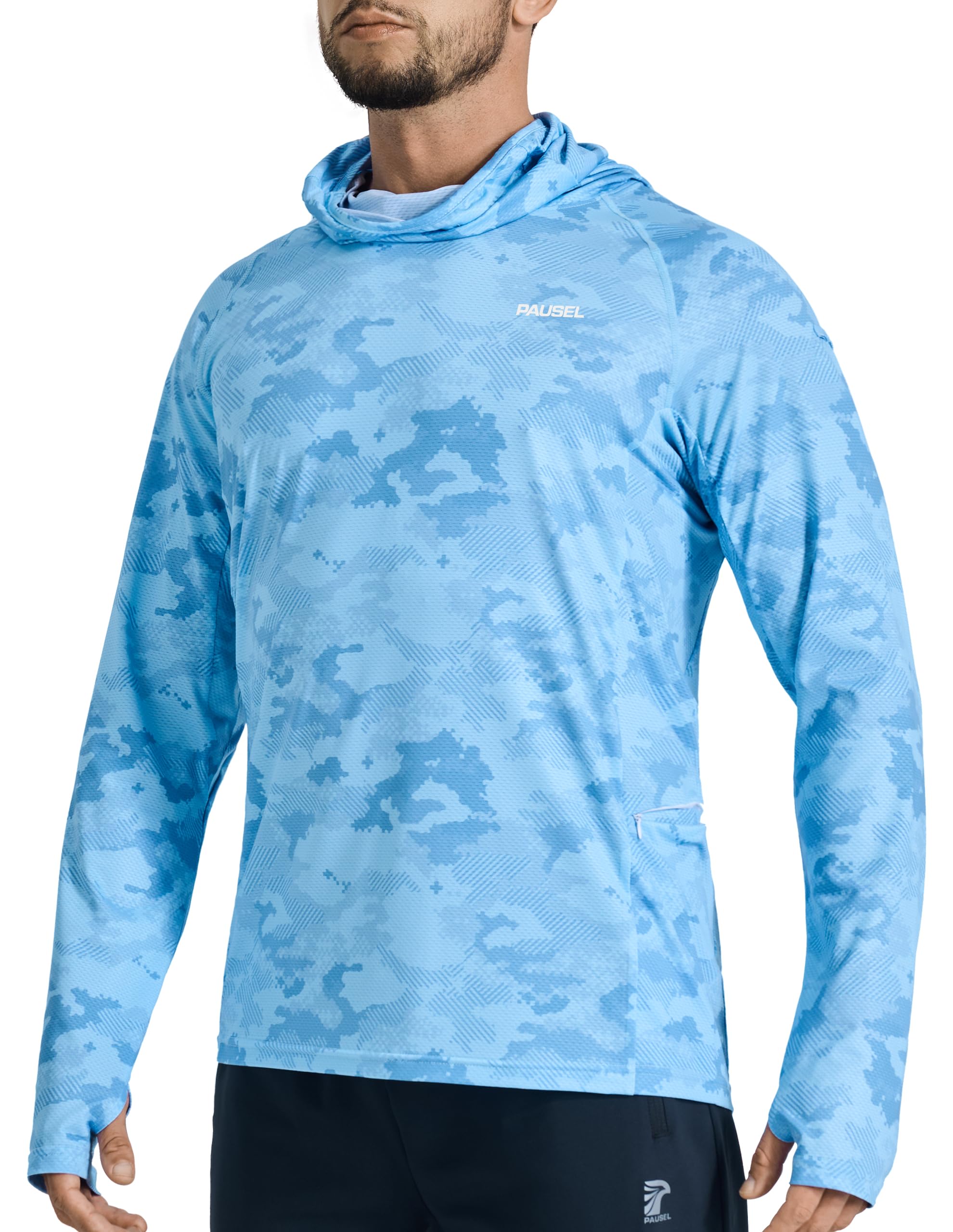 Men's Sun Protection Fishing Shirts UPF 50+ Lightweight Hoodie Long ...