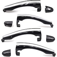 Amazon.com: Exterior Outer Door Handle Chrome/Black Front Driver Left ...