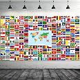 Amazon.com: World Flags Banner 5x3ft Polyester Country Flags Backdrop ...