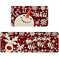 Amazon.com: Christmas Kitchen Mat Decor, Snowman Reindeer Winter ...