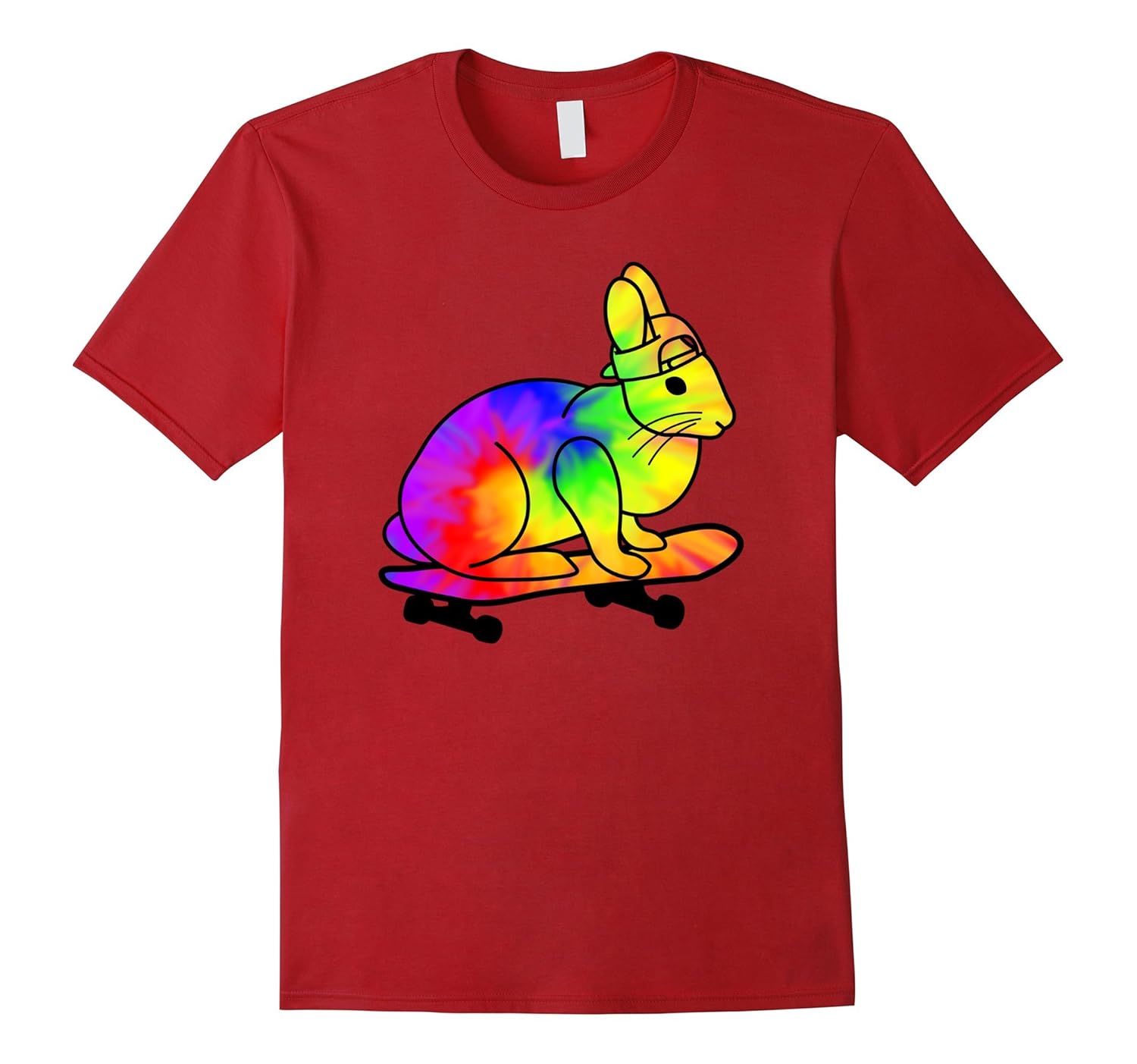 Tie Dye Skater Bunny Rabbit Trippy Hippie Skateboard Shirt-Art – Artvinatee