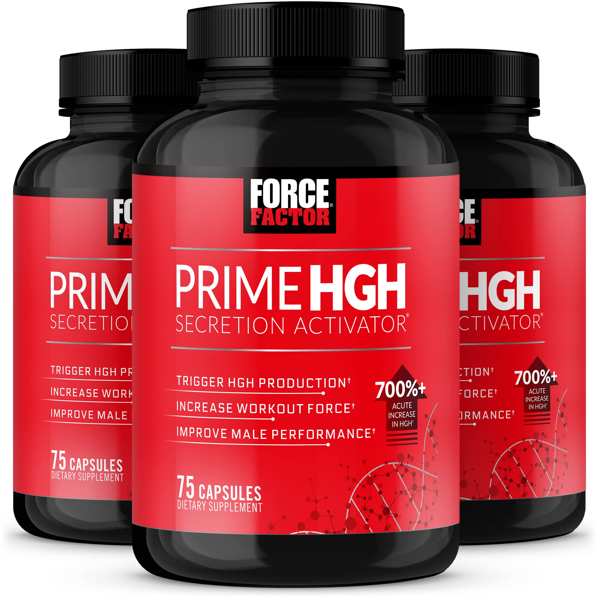 FORCE FACTOR Prime HGH Secretion Activator, 3-Pack, HGH Supplement for ...