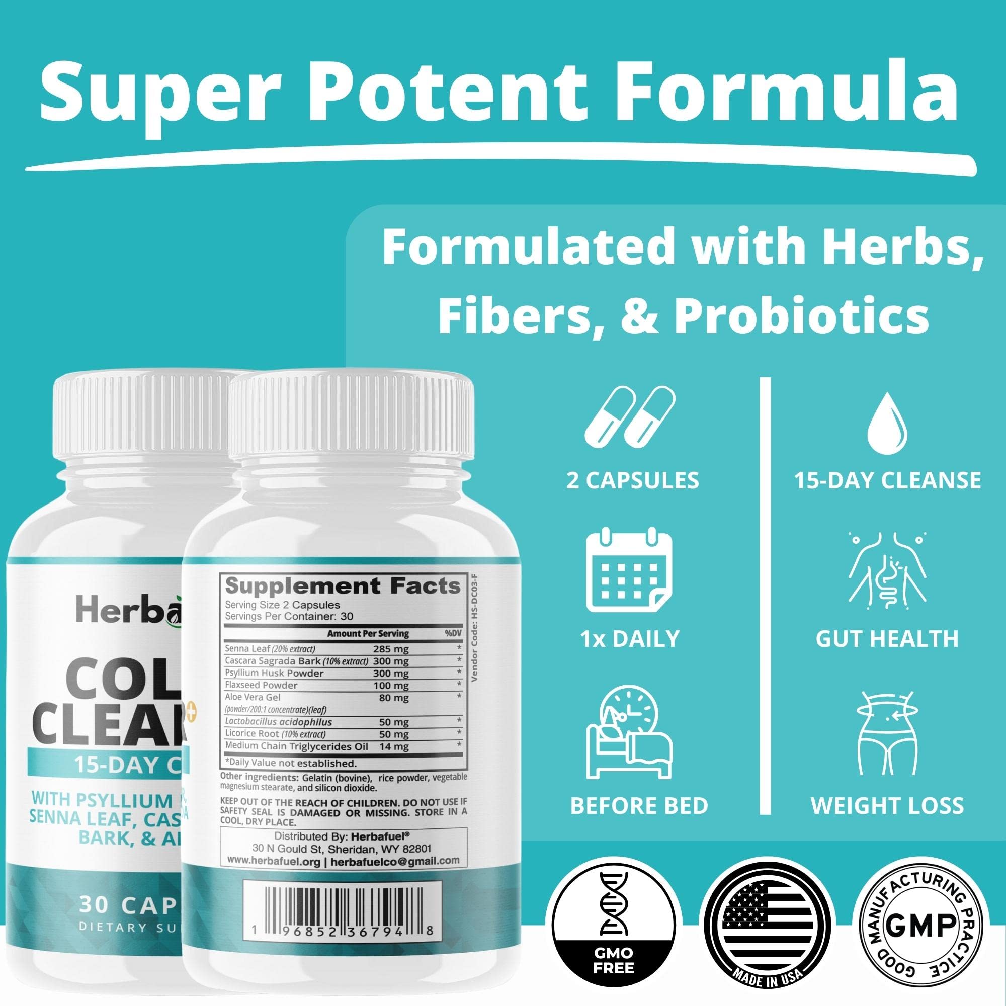 Mua Herbafuel Colon Cleanse - Supports Detox, Gut Health, & Bloating ...
