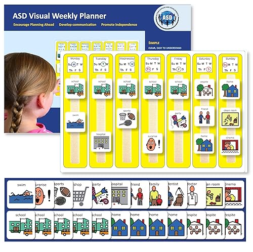 Kids Calendar Visual Schedule Autism – Premium Durable Plastic ...