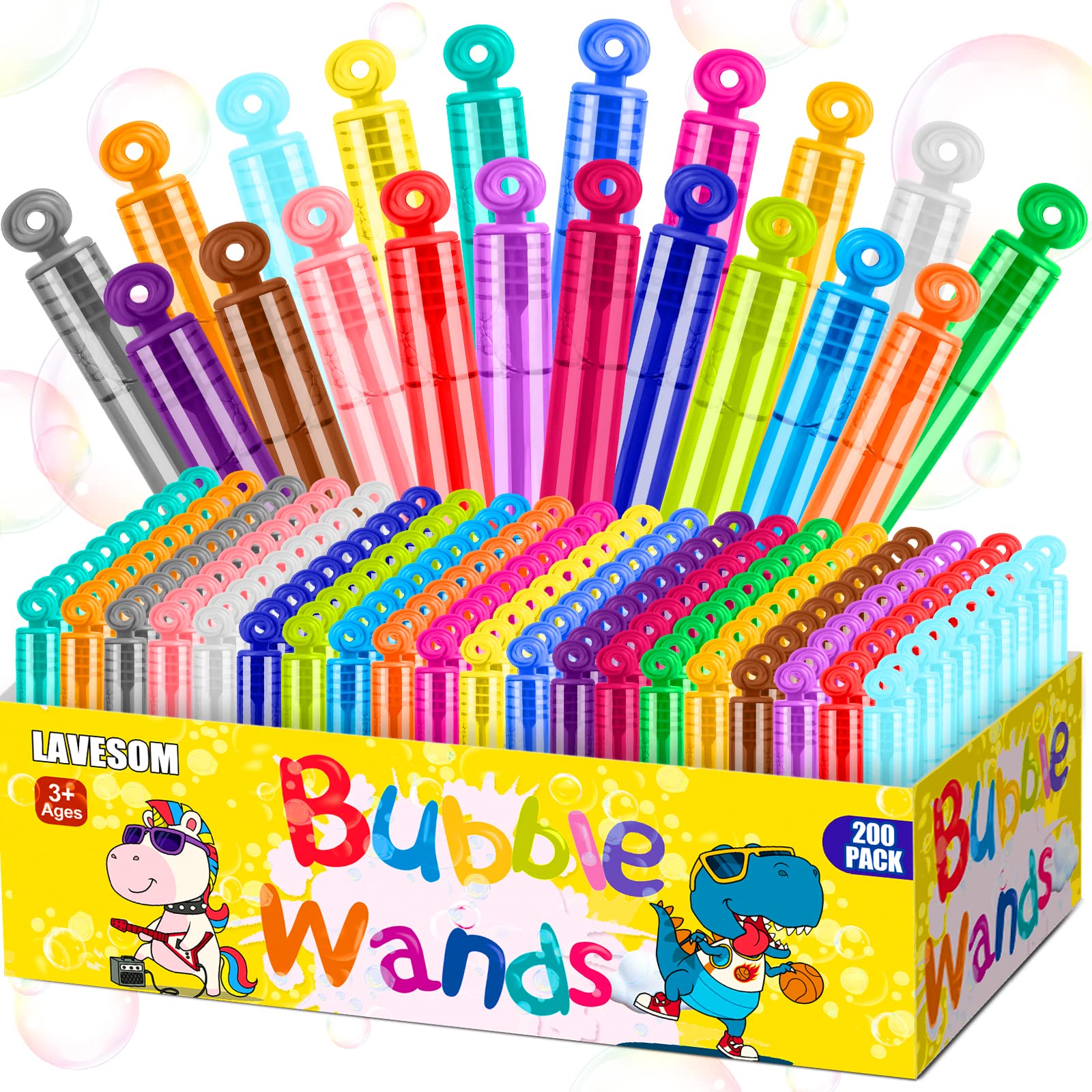 300Pcs 20Colors Star Mini Bubble Wands,Bulk Bubble for Bath Time,Summer ...