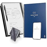 Rocketbook Core Ejecutivo, Cuaderno Inteligente, Patrón de cuadrícula, Reutilizable, Azul ...
