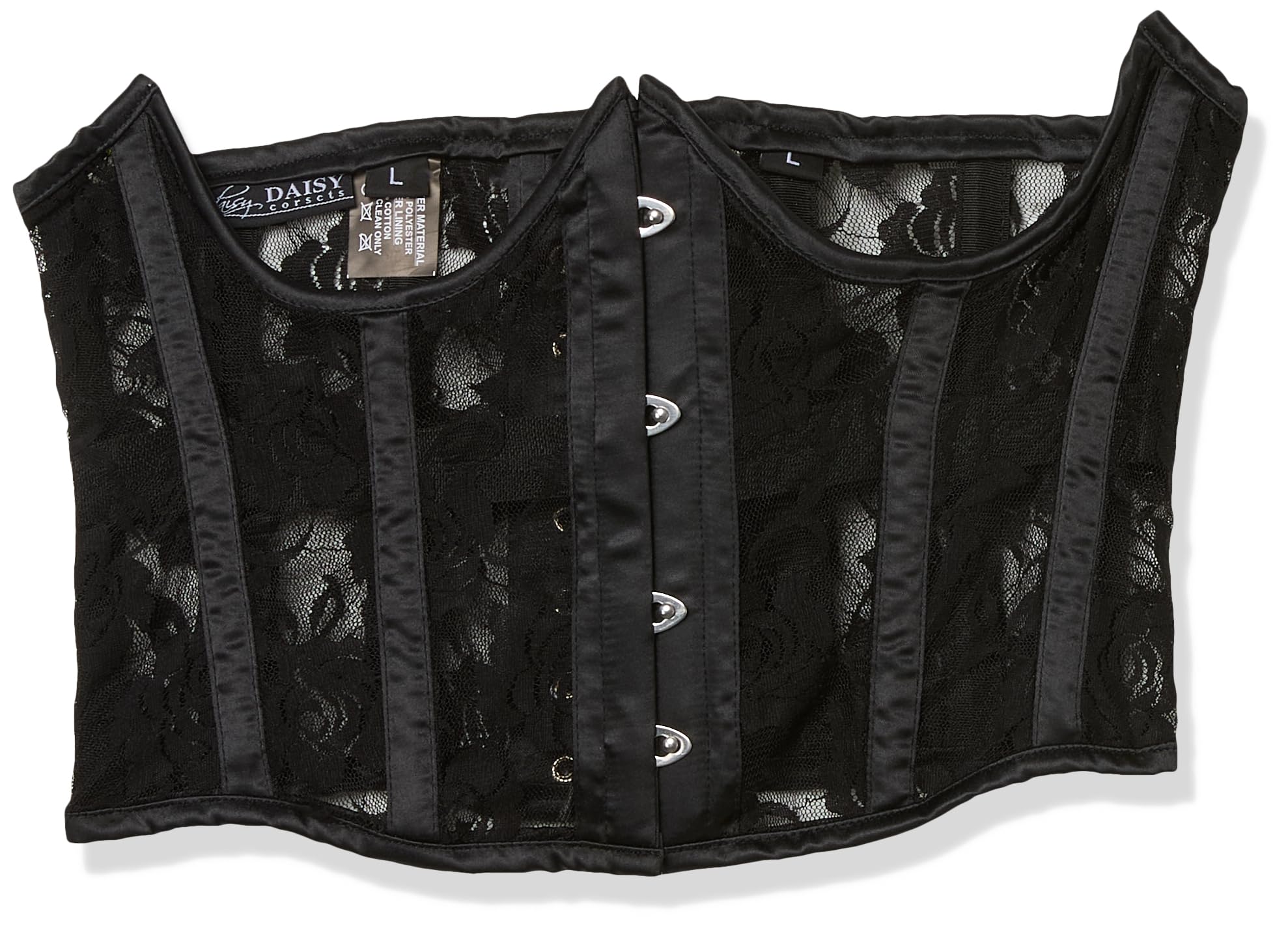 Lavish Sheer Black Lace Open Bust Underwire Short Underbust Corset (3X ...