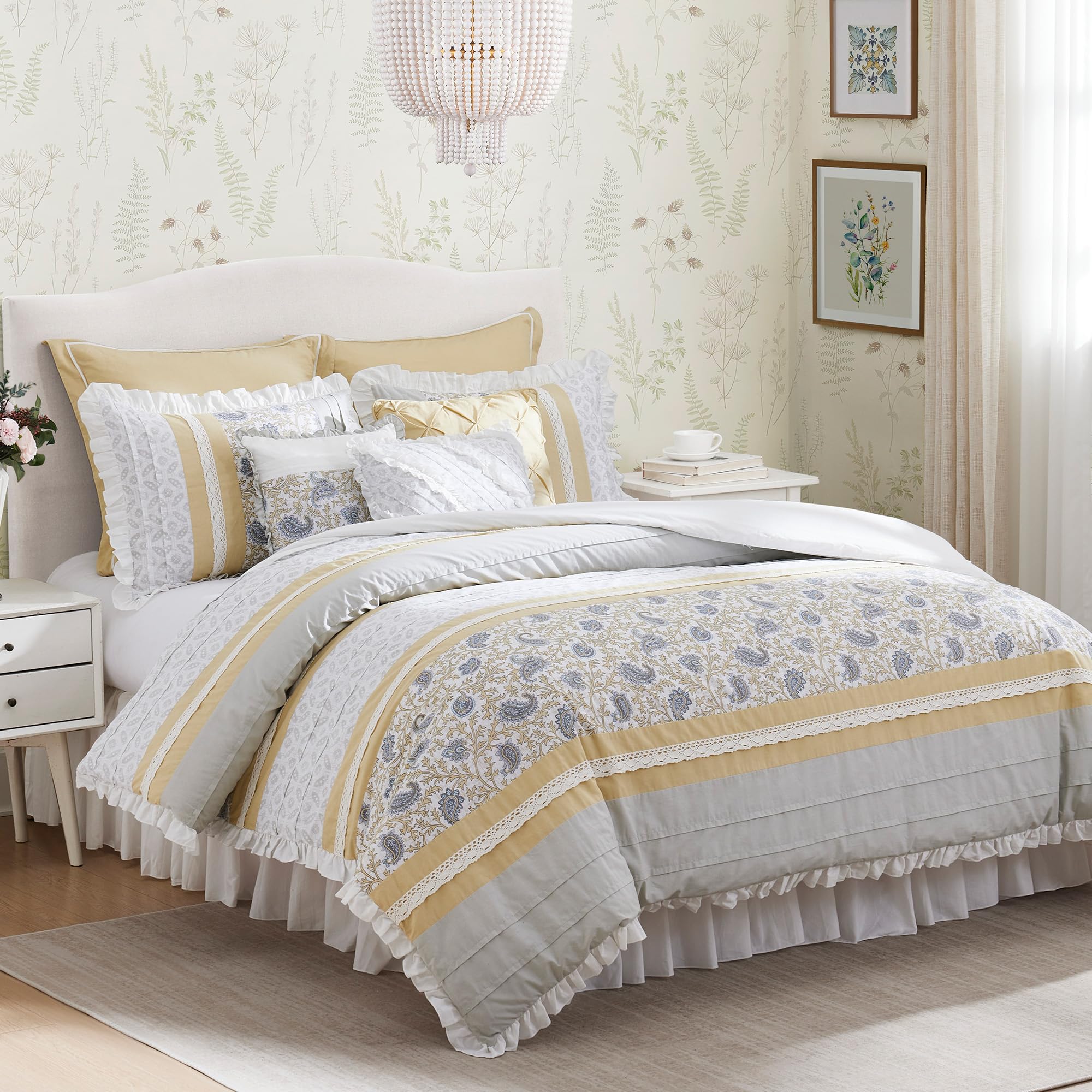 Madison Park Dawn 100% Cotton Shabby Chic Comforter Set-Modern Cottage ...