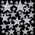 Amazon.com: 40 PCS Iron-on Star Patches Rhinestone Silver Star Applique ...