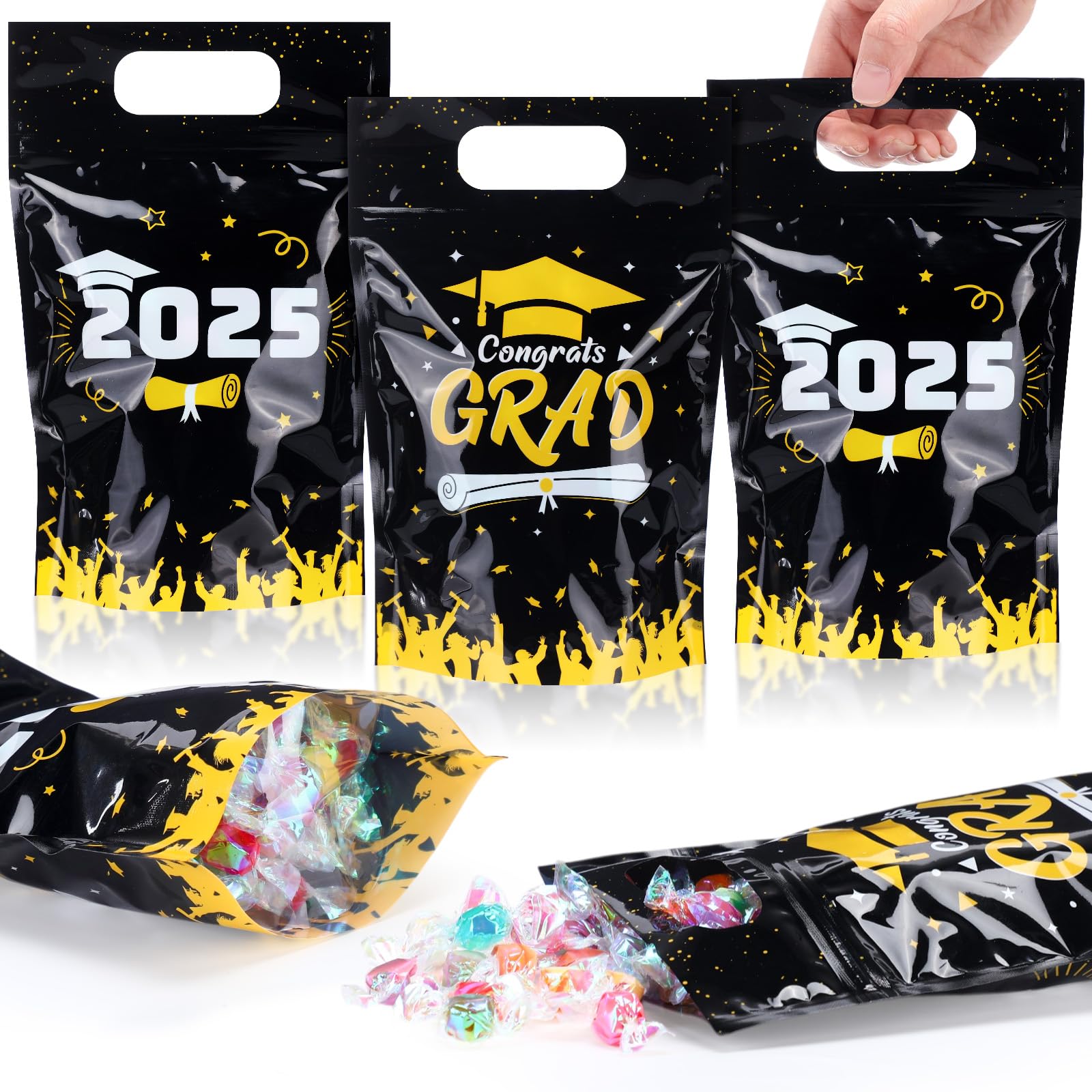 Teenyyou 50 Pcs Graduation Gift Bags Clear Class of 2025 Sealed Pouches ...