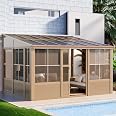 Amazon.com : EROMMY 10' x 12' Sunroom, Wall Mounted Gazebo Solarium ...