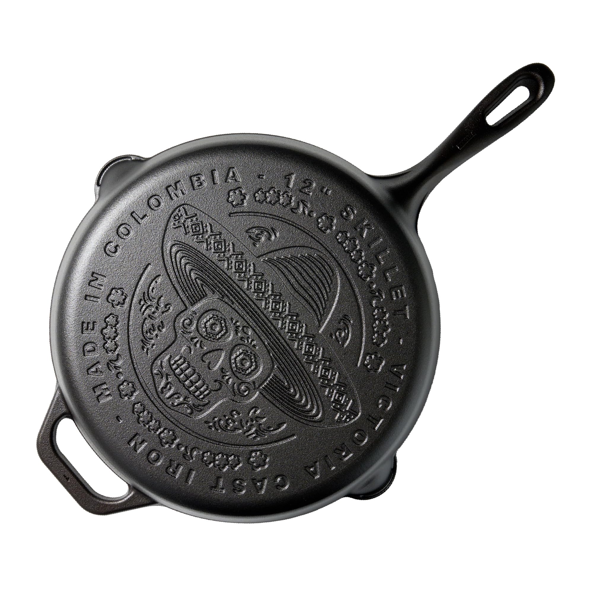 Victoria 12-Inch Day of the Dead La Calaca Cast Iron Skillet, Dia de ...