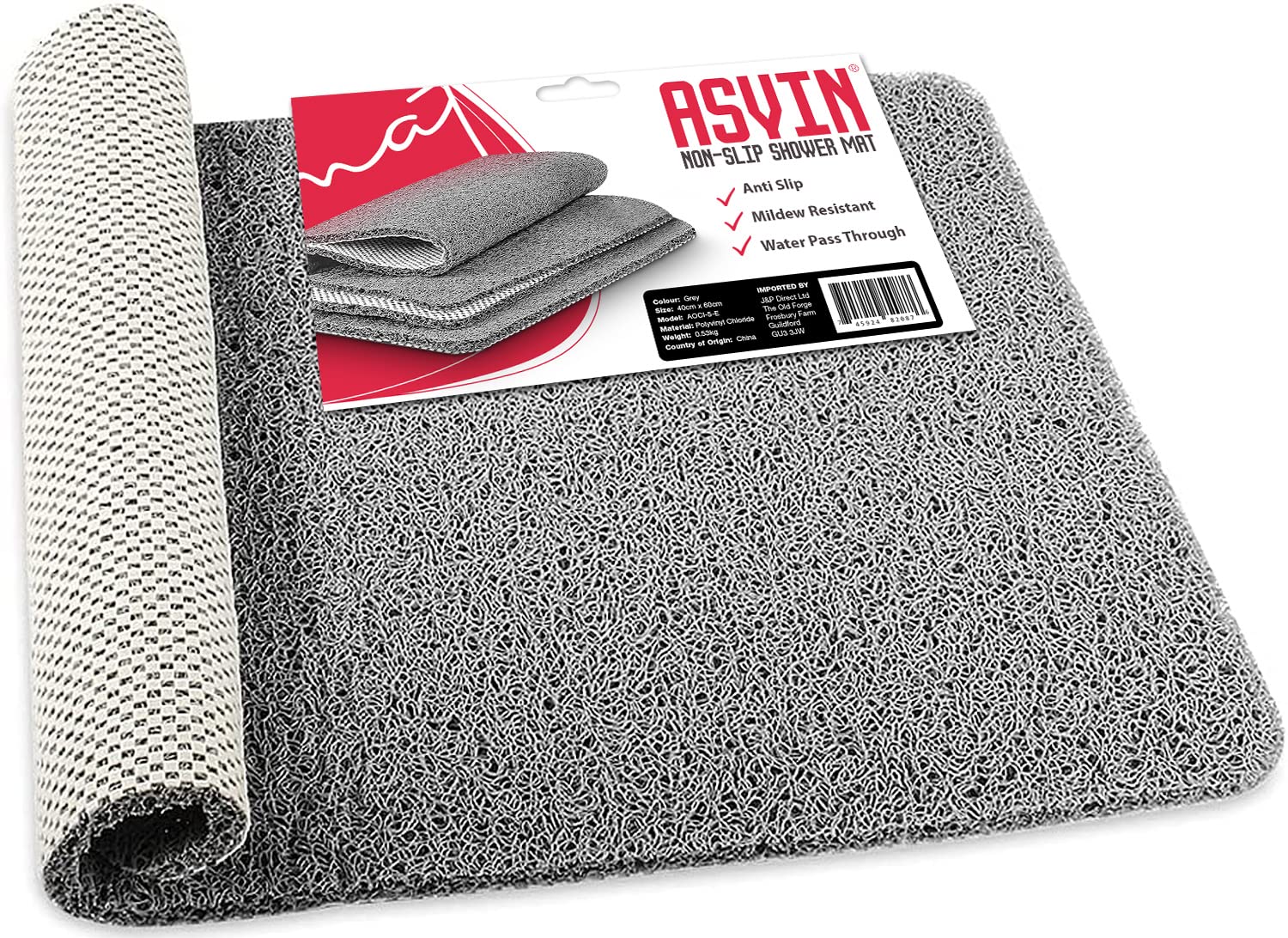 Asvin Soft Textured Bath, Shower, Tub Mat, 24x16 Inch, Phthalate Free ...