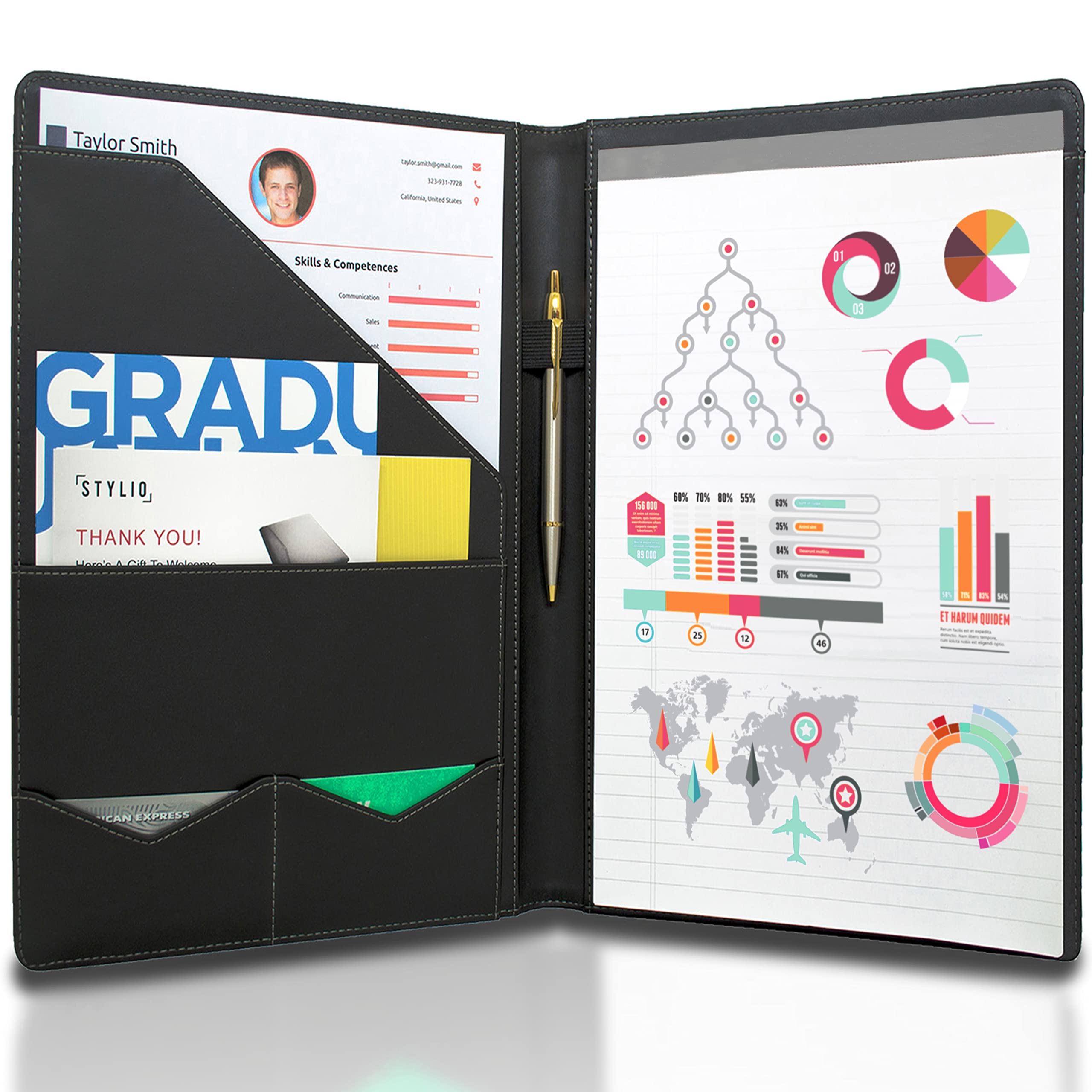 Mua Padfolio Portfolio Organizer Binder | Interview Resume Folder ...