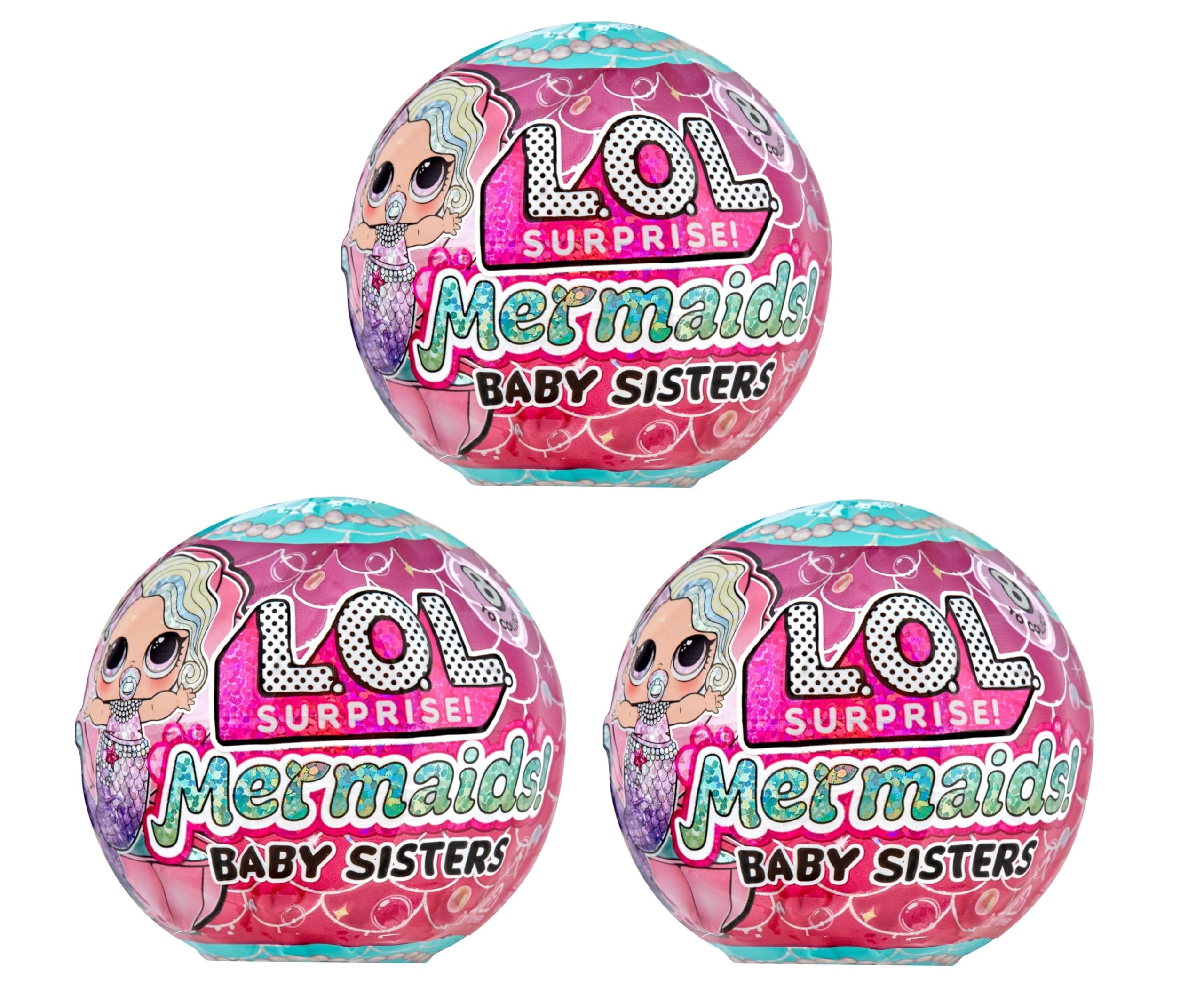 LOL Surprise Mermaids Baby Sisters 3 Pack with Color Change Tail, 8 ...