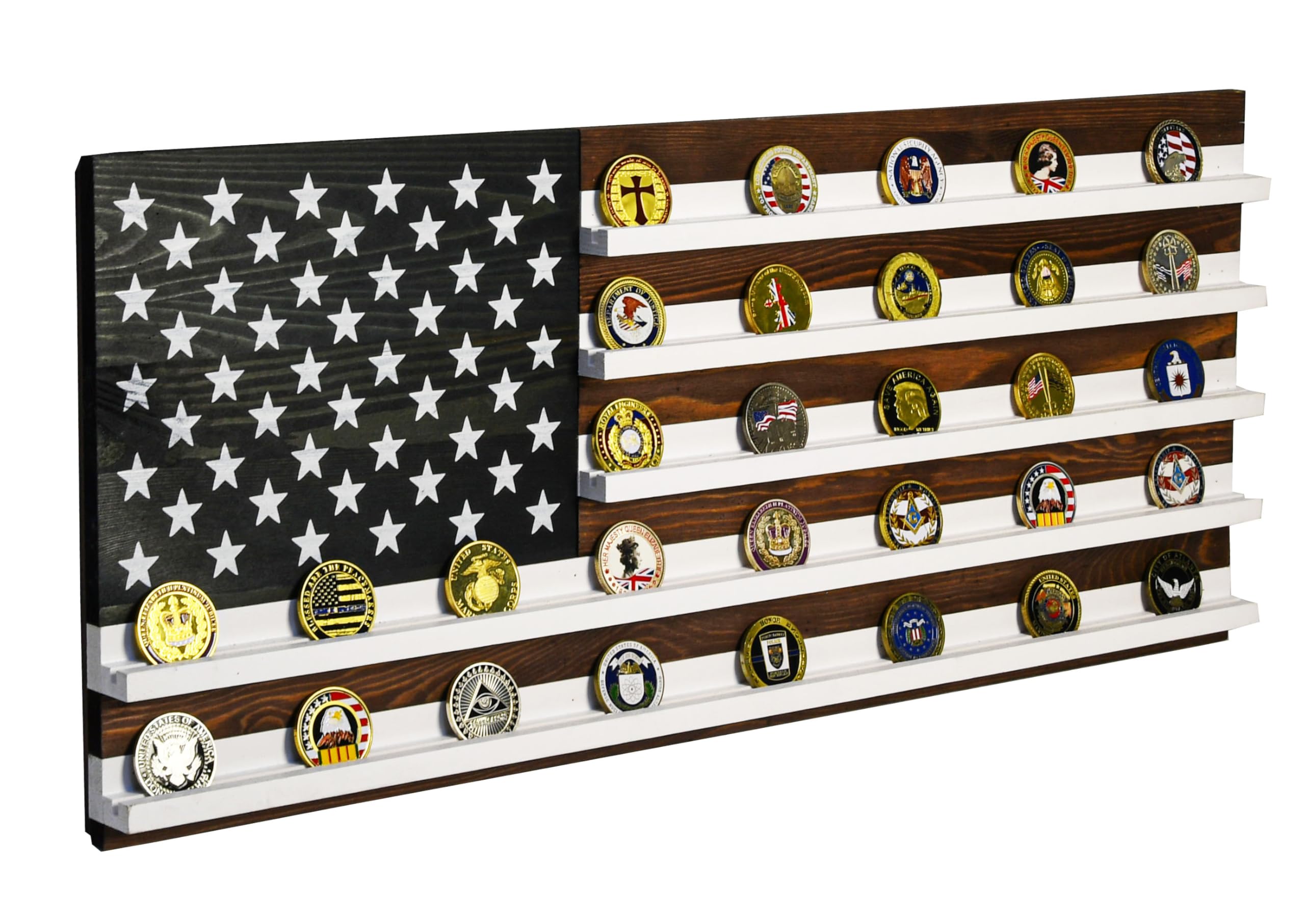 Handmade Large Challenge Coin Display Frame 28” x 12”, Coin Holder ...