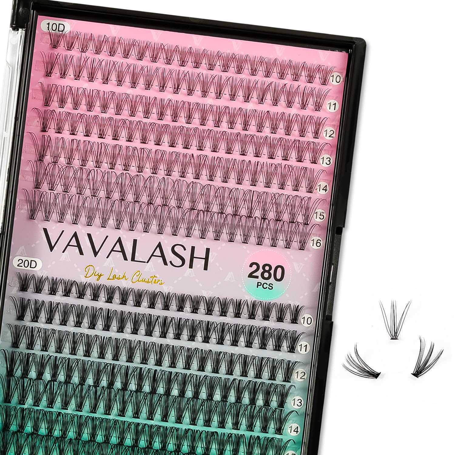 VAVALASH Individual Cluster Lashes 280 PCS DIY Eyelash Extension Light ...