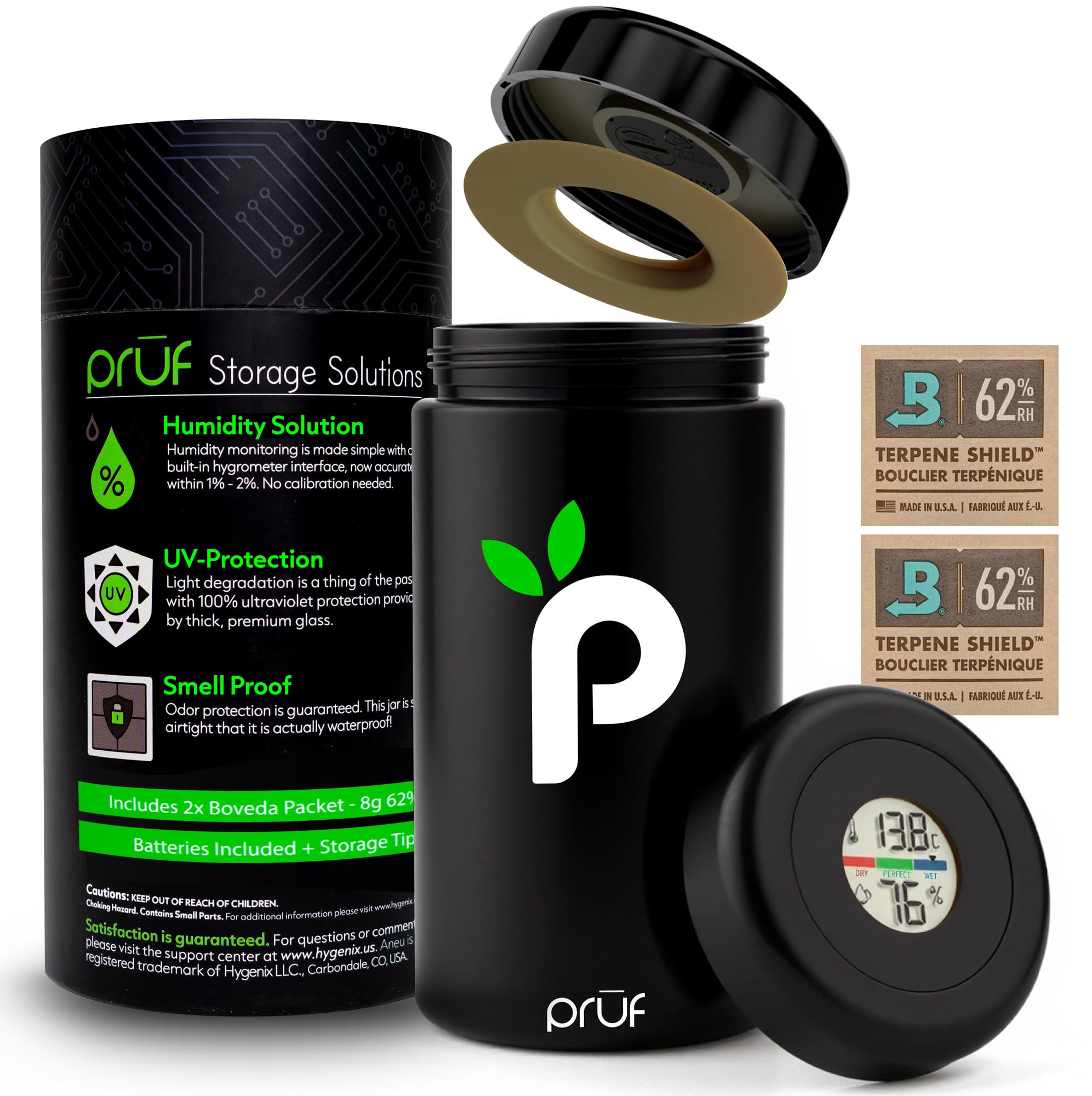 Pr?f Jar with Built-In Humidity & Temperature Monitor (Hygrometer ...