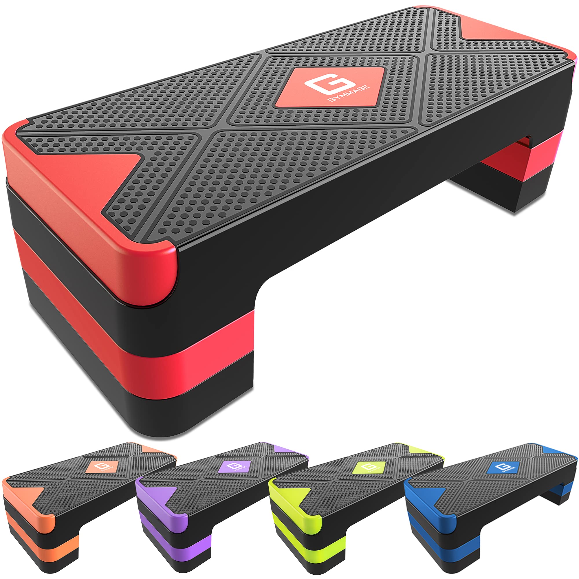 GYMMAGE Aerobic Exercise Step, Adjustable Aerobic Stepper for Exercise ...