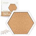 Amazon.com : Cork Board Hexagon Diamond Shape White Framed Bulletin ...