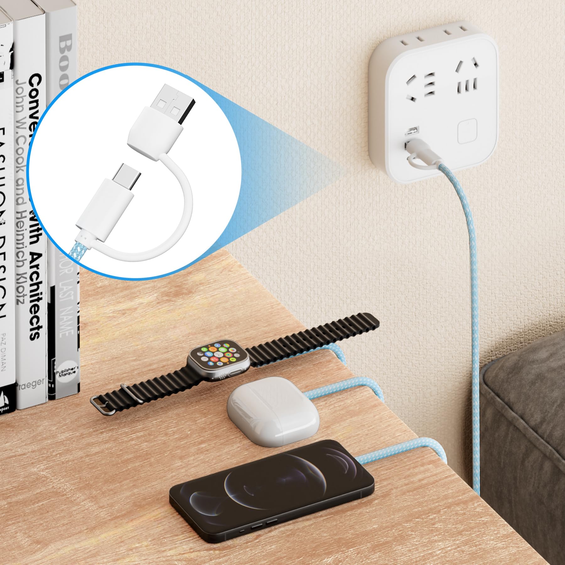Mua 𝐔𝐩𝐠𝐫𝐚𝐝𝐞𝐝 𝐑𝐚𝐩𝐢𝐝 𝐅𝐚𝐬𝐭 Charging USB C Watch Phone Charger 3 in 2 Cable ...