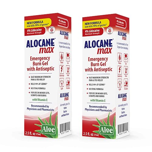 Alocane Emergency Burn Gel Lidocaine Maximum Strength Fast Pain, Itch ...