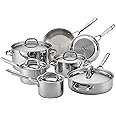 Amazon.com: Anolon 30822 Triply Clad Stainless Steel Cookware Pots and Pans Set, 12 Piece ...