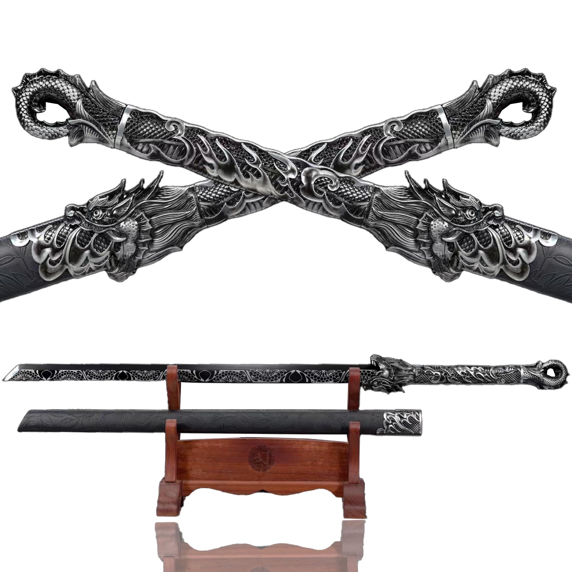 Chinese Sword Tang Dynasty Dao Carbon Steel Straight Blade Sharp Katana ...