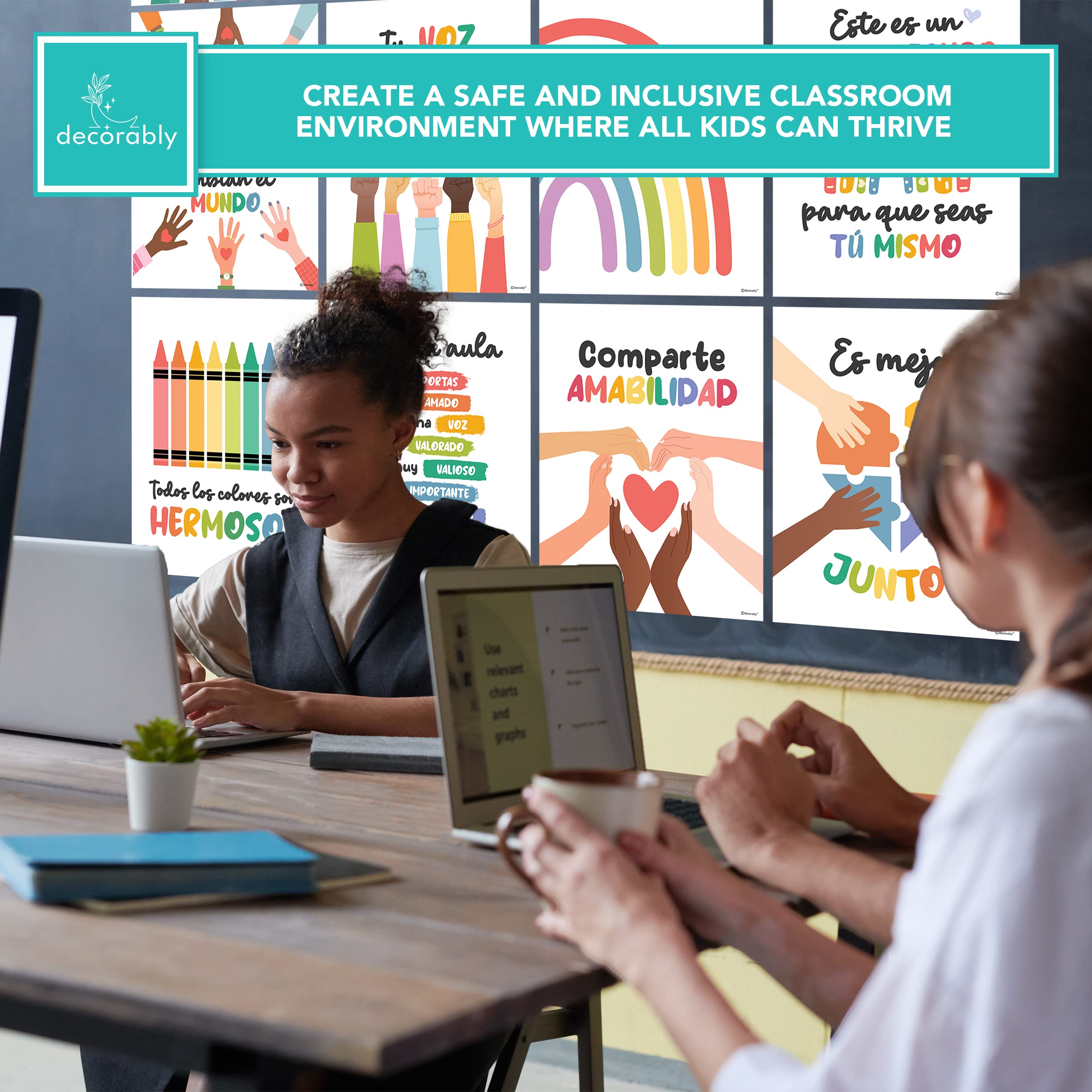 Mua Decorably 12 Diversity Spanish Classroom Posters, 11x14in Matte ...