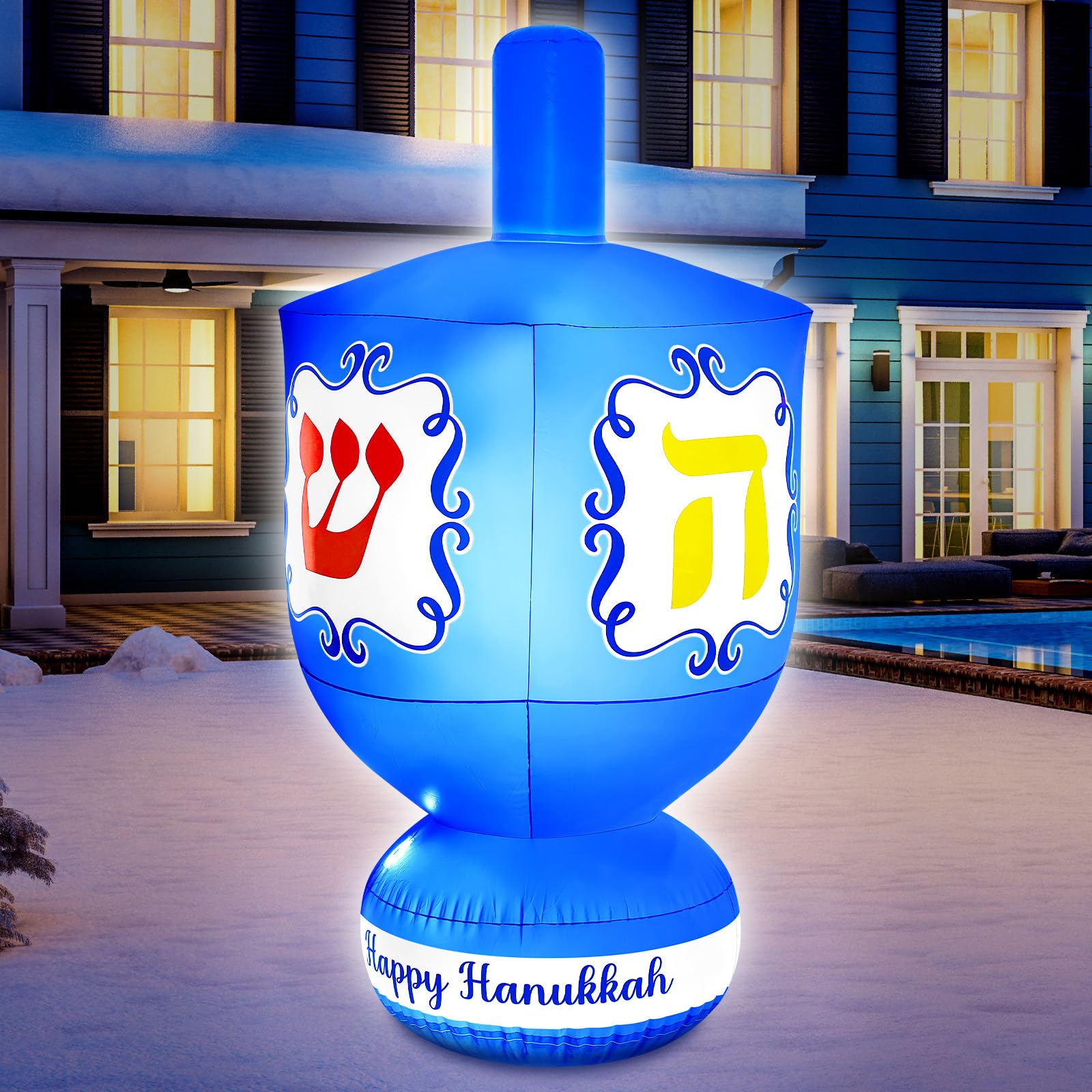 Kasyat 1 Pcs 6 ft Giant Inflatable Hanukkah Dreidel Outdoor Decorations ...