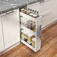 Amazon.com: XYZLVSI Slim Storage Cart, 5 in Width, 3-Tier White Rolling ...